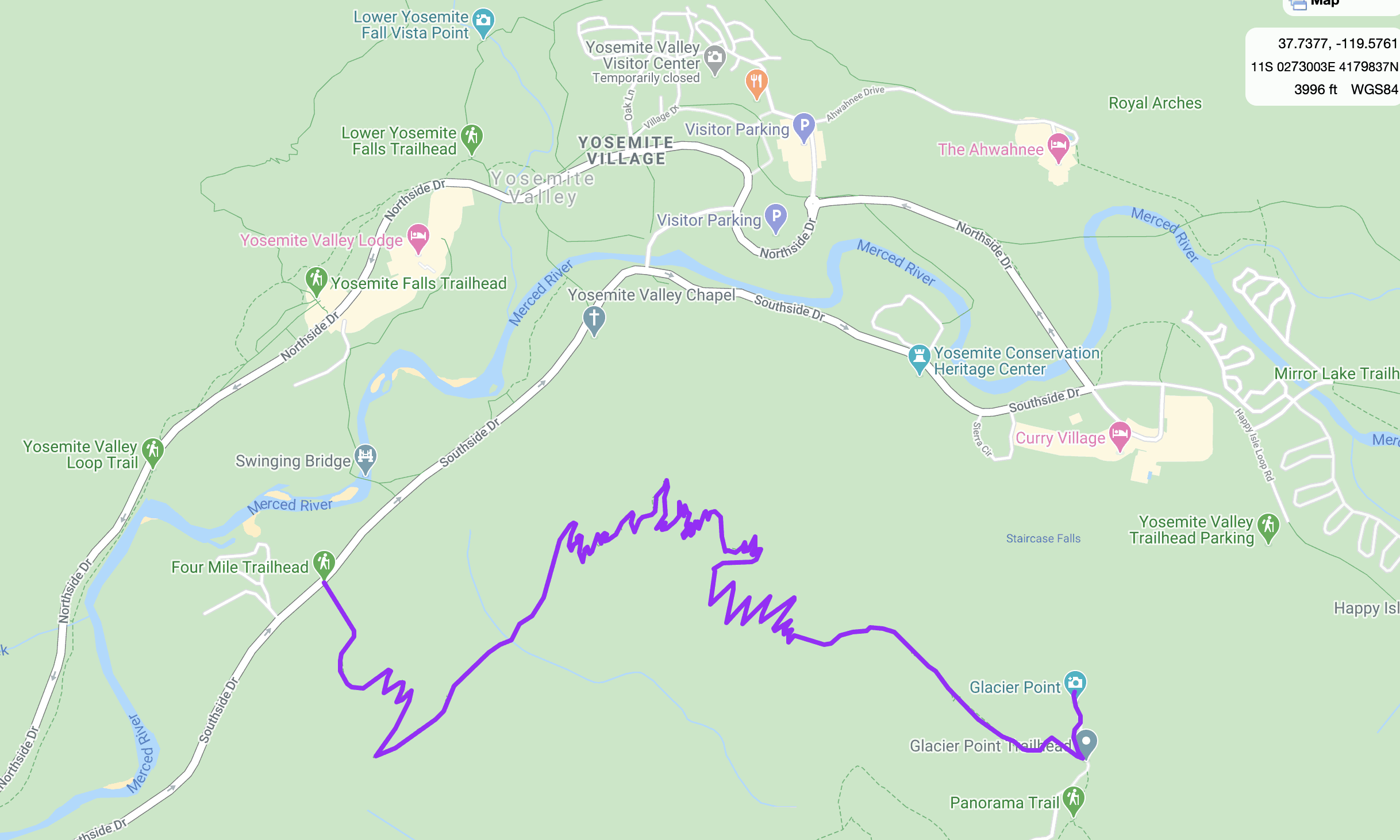 4mile Trail Up From the Valley to Glacier Point and Then the Panorama ...